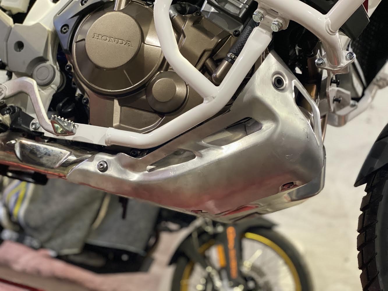 Modify OEM Adventure Sports Skid Plate to be compatible with our Engine ...