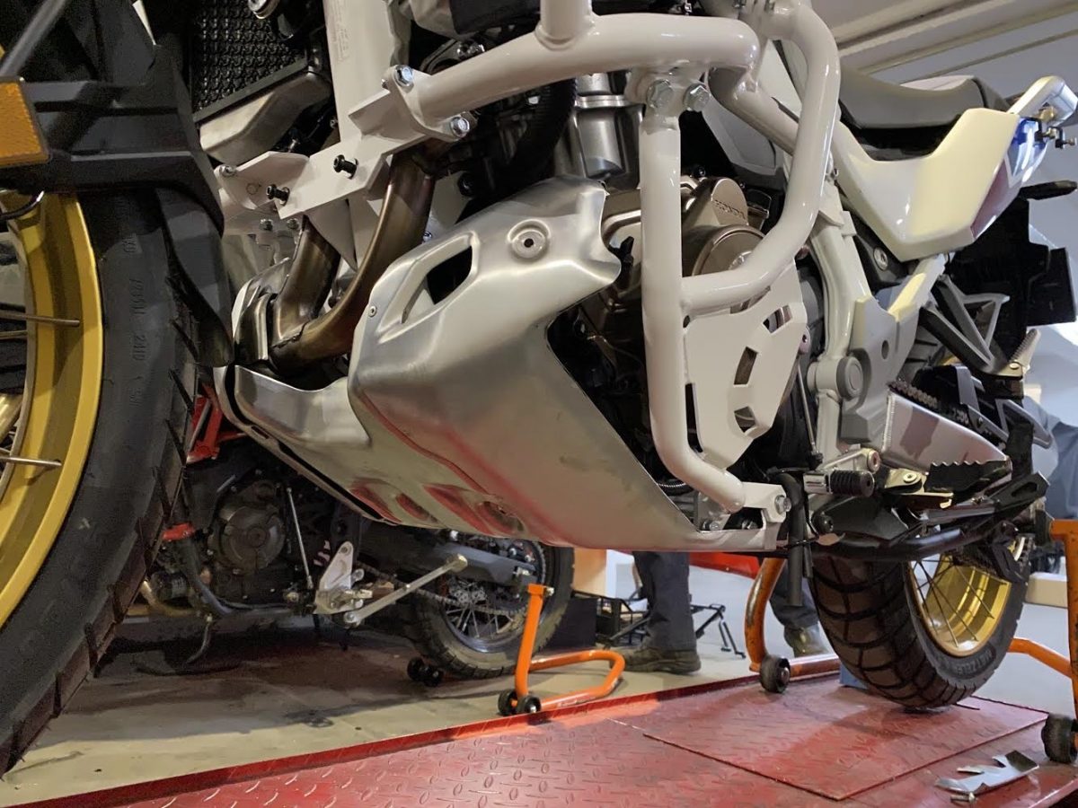 Modify OEM Adventure Sports Skid Plate to be compatible with our Engine ...